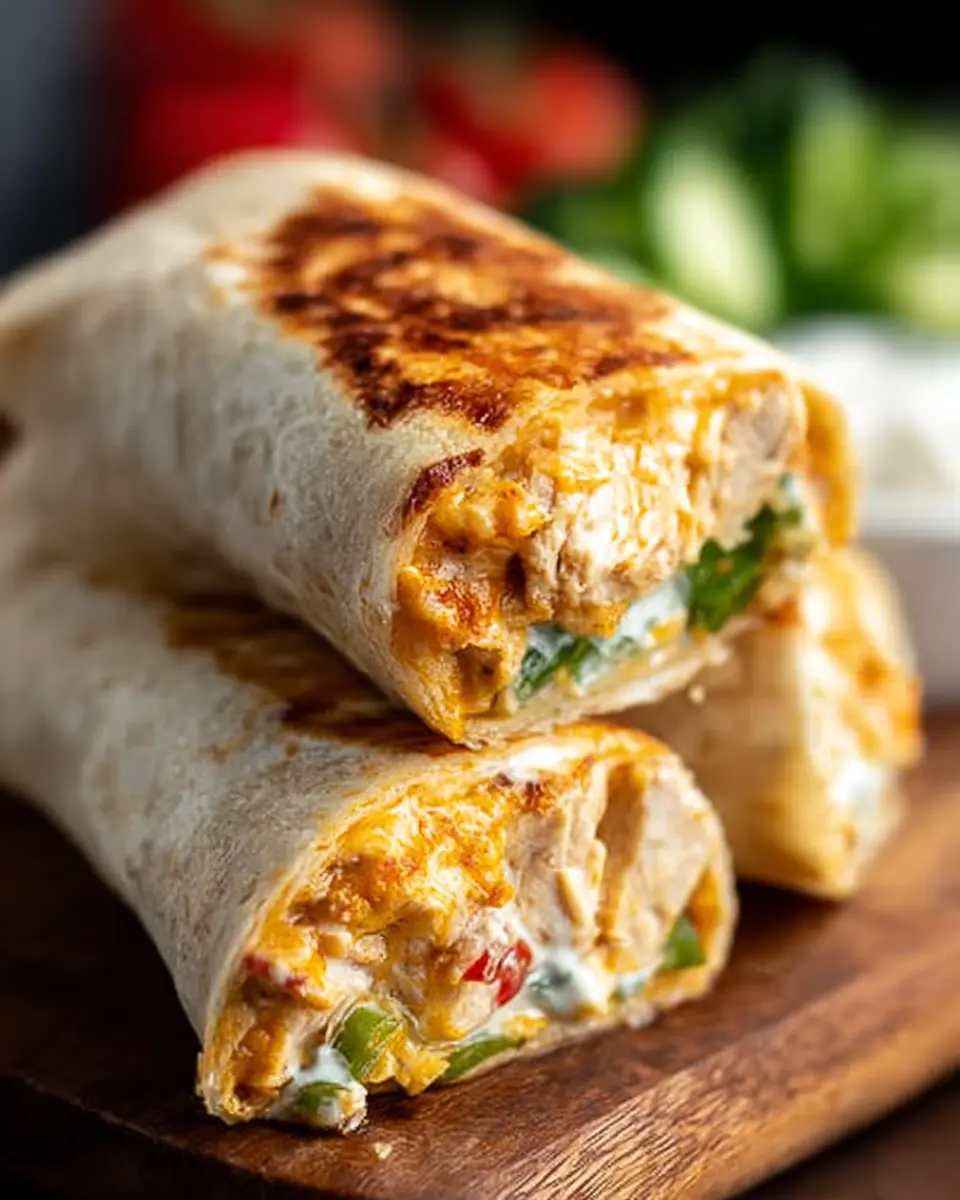 cheesy garlic chicken wraps